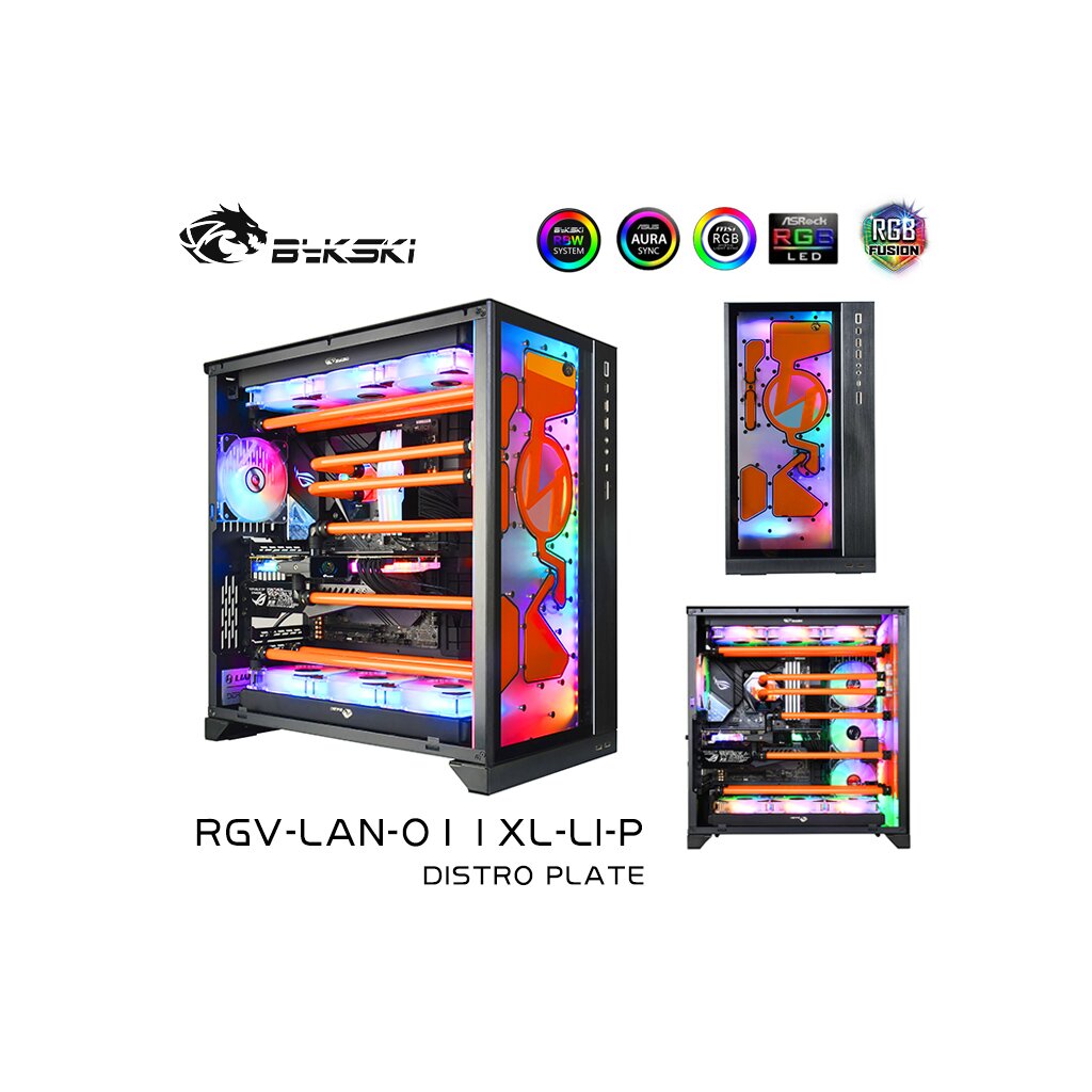 Bykski - Lian Li Dynamic XL Front Distro Plate RBW (RGV-LAN-O11XL-LI-