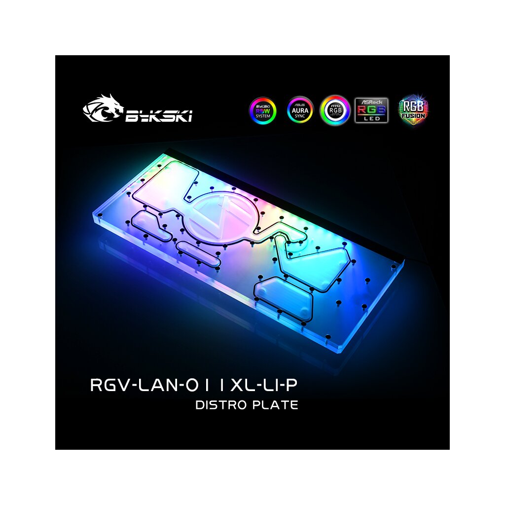 Bykski - Lian Li Dynamic XL Front Distro Plate RBW (RGV-LAN-O11XL-LI-